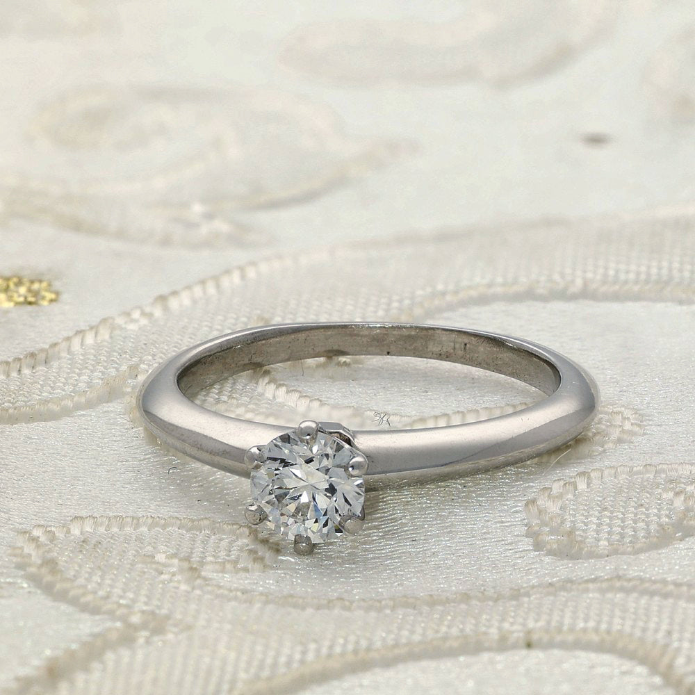 Pre-loved Platinum Tiffany 0.35ct Diamond Solitaire Engagement Ring ...