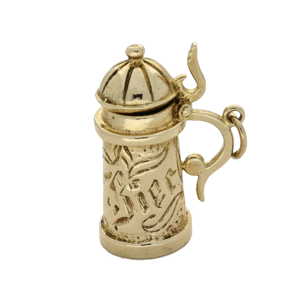 Vintage 9ct Yellow Gold Charm - Beer Tankard / German Bier Stein 7g ...