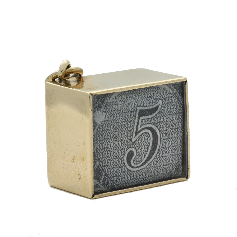 Vintage 9ct Gold Charm - £5 Old Five Pound Note Break In Emergency Box ...